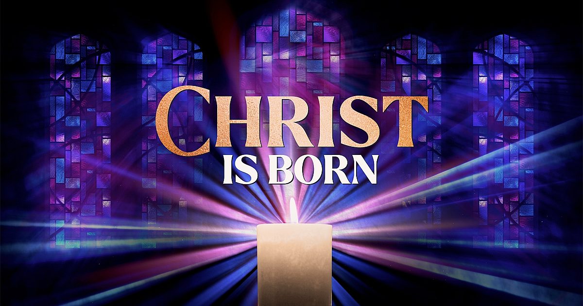 Advent Stained Glass Christ is Born Still | Still Background