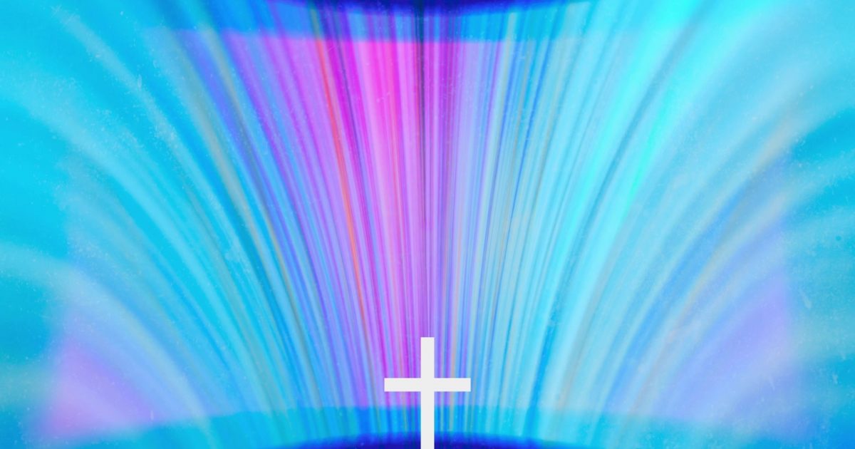 Chromatic Light Blue Burst Cross Still | Still Background