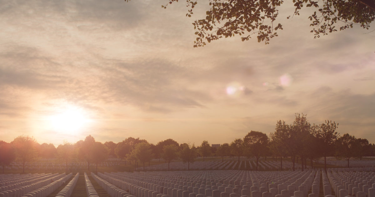 Military Cemetery Sunset | Still Background