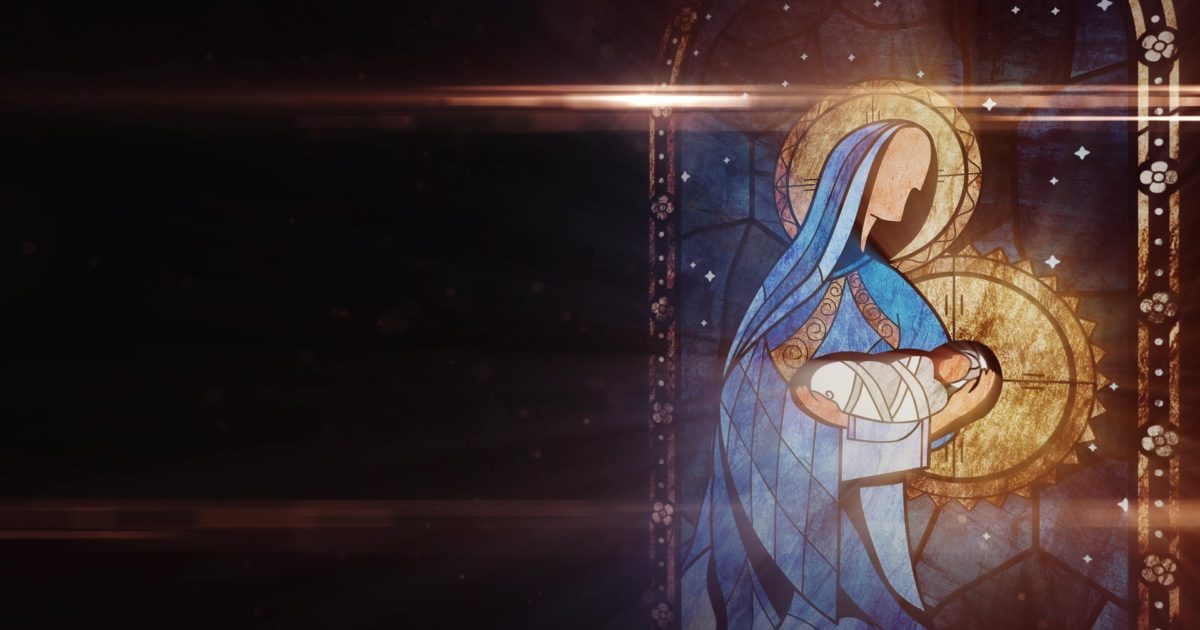 Nativity Glass Mary Still Background