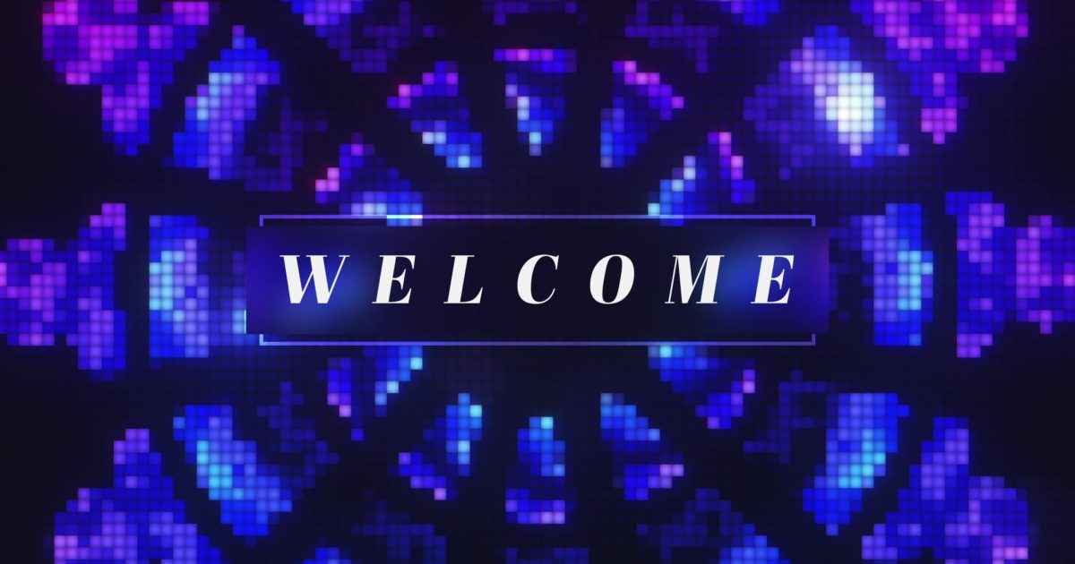 Pixel Glass Welcome Still Background
